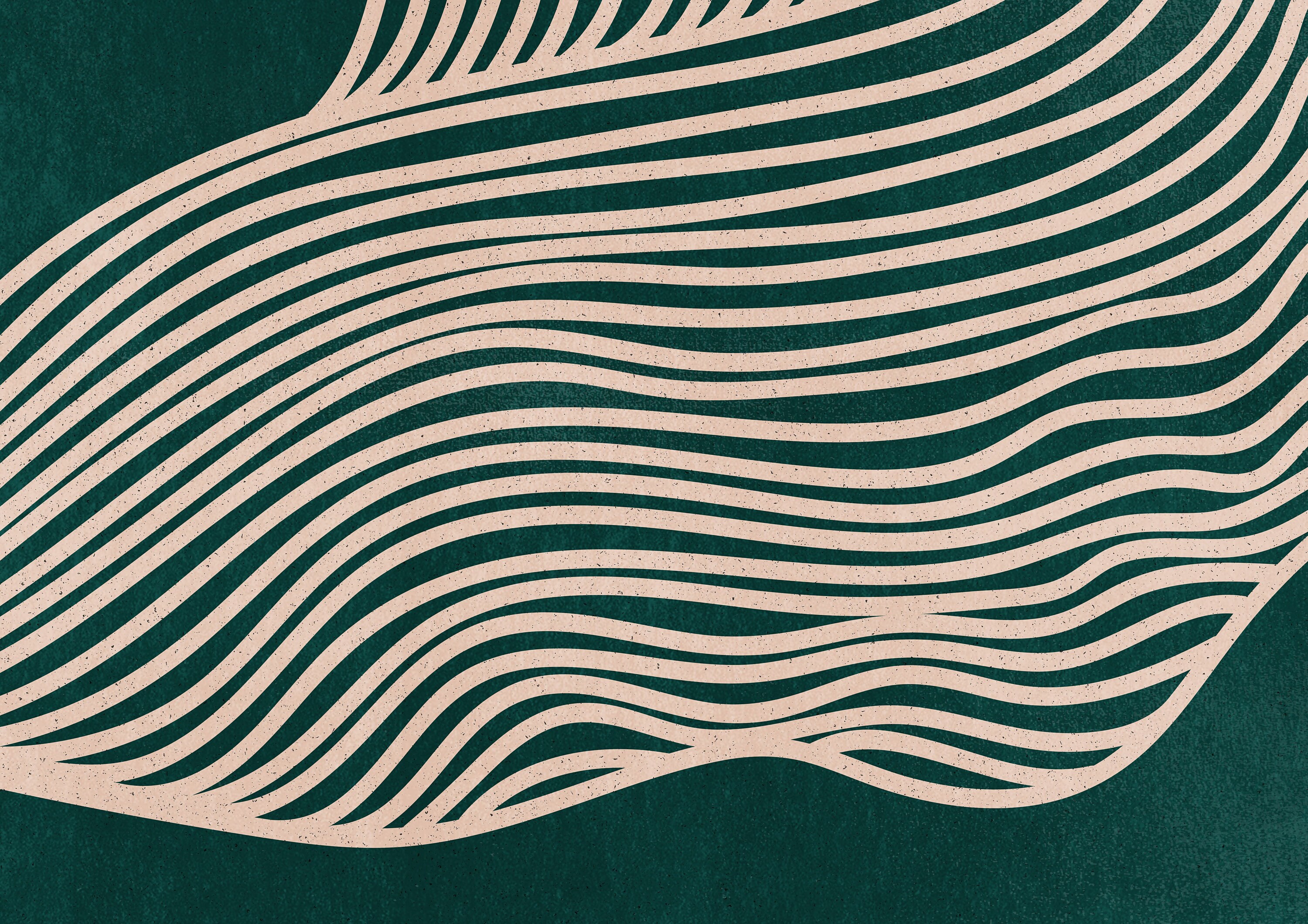Trendy Emerald Green and Beige Abstract Line Art Poster - Etsy