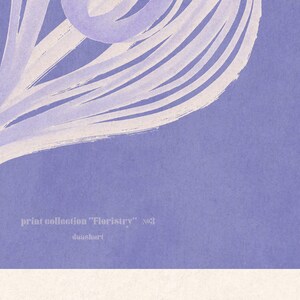 Purple Abstract Line Flower Wall Art Minimalist Poster Modern Line ...