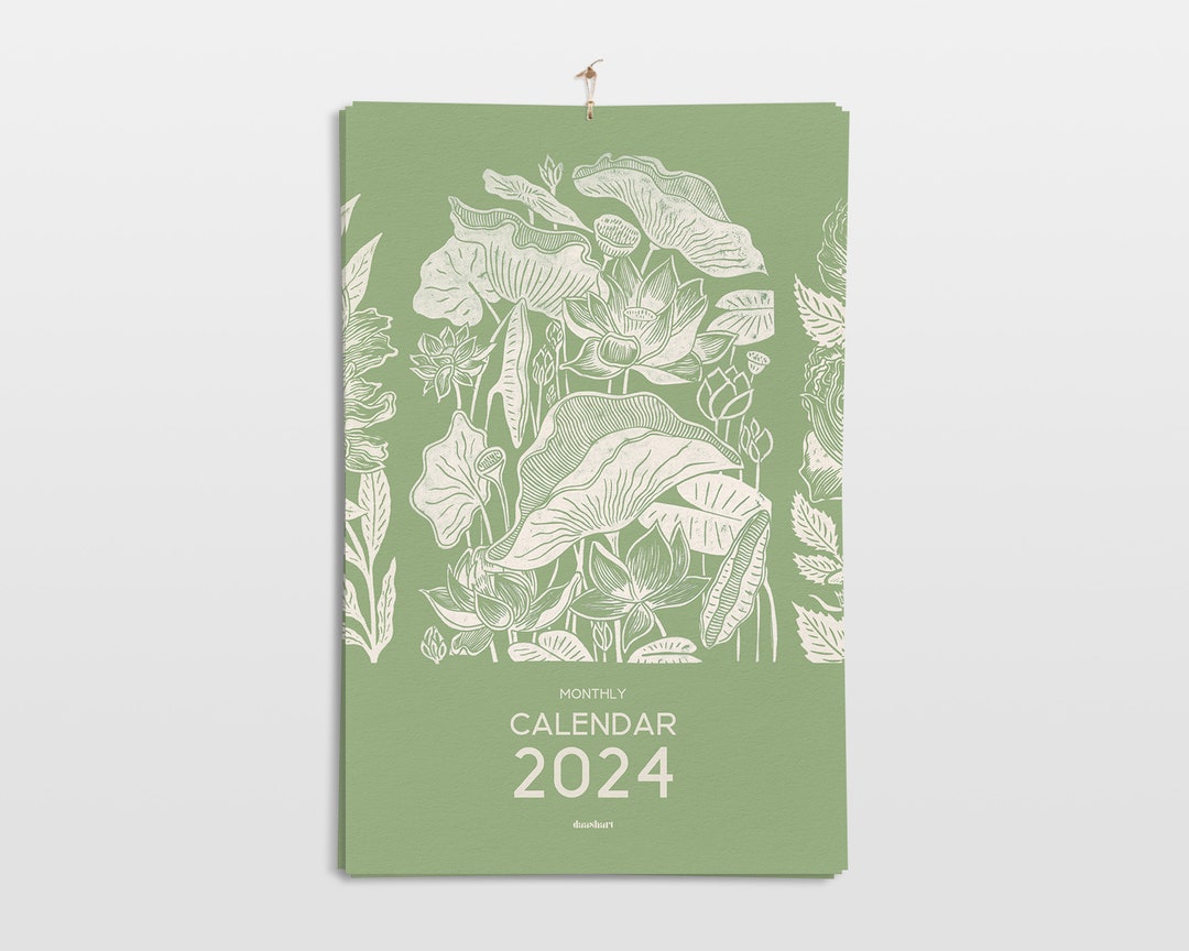 Botanical Monthly Printable Calendar 2024 Floral 11x17in - Etsy