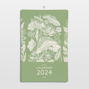 Botanical Monthly Printable Calendar 2024 Floral 11x17in - Etsy