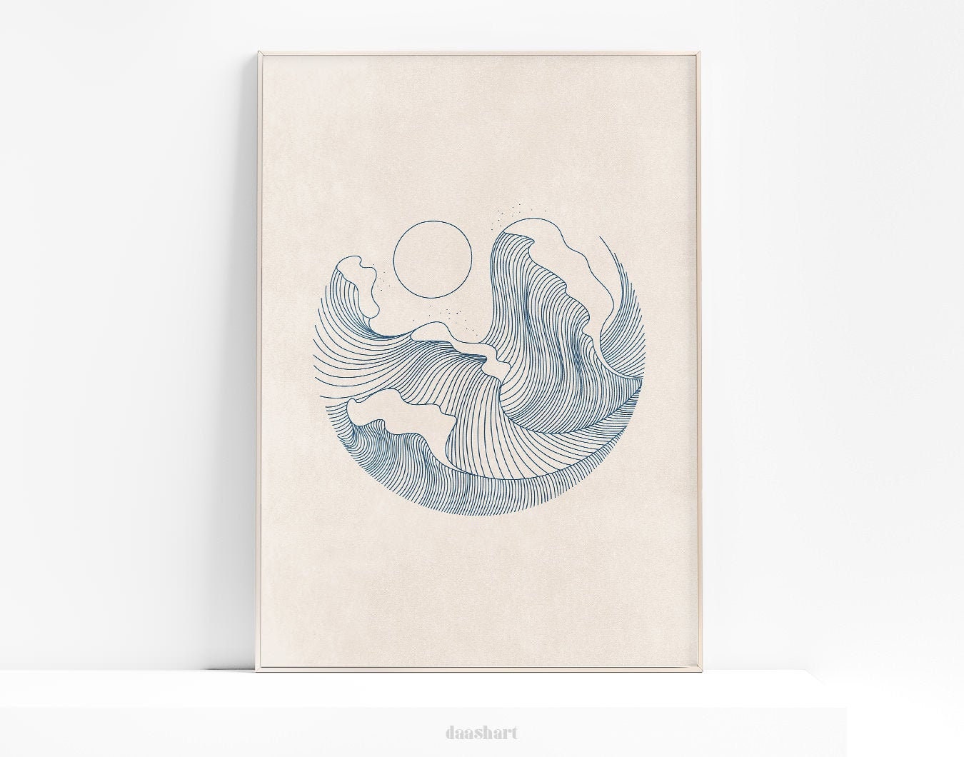 Wave Poster Vintage Abstract Line Printable Wall Art Trendy | Etsy