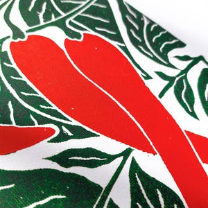 Linocut Print Red Chili Pepper Plant Original Relief Artwork 12x16 ...