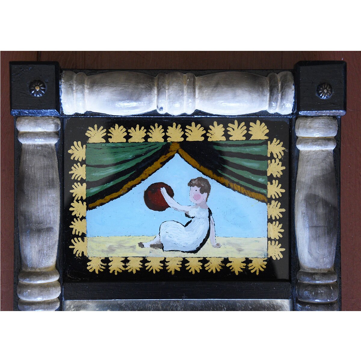 Antique Split Baluster Mirror With Reverse Painted Child - Etsy