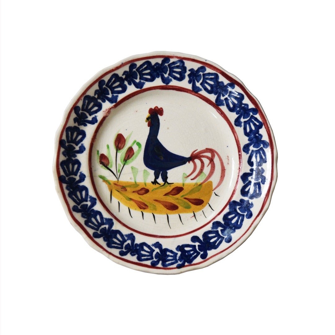 Antique Welsh Llanelly Pottery Cockerel Plate - Etsy UK