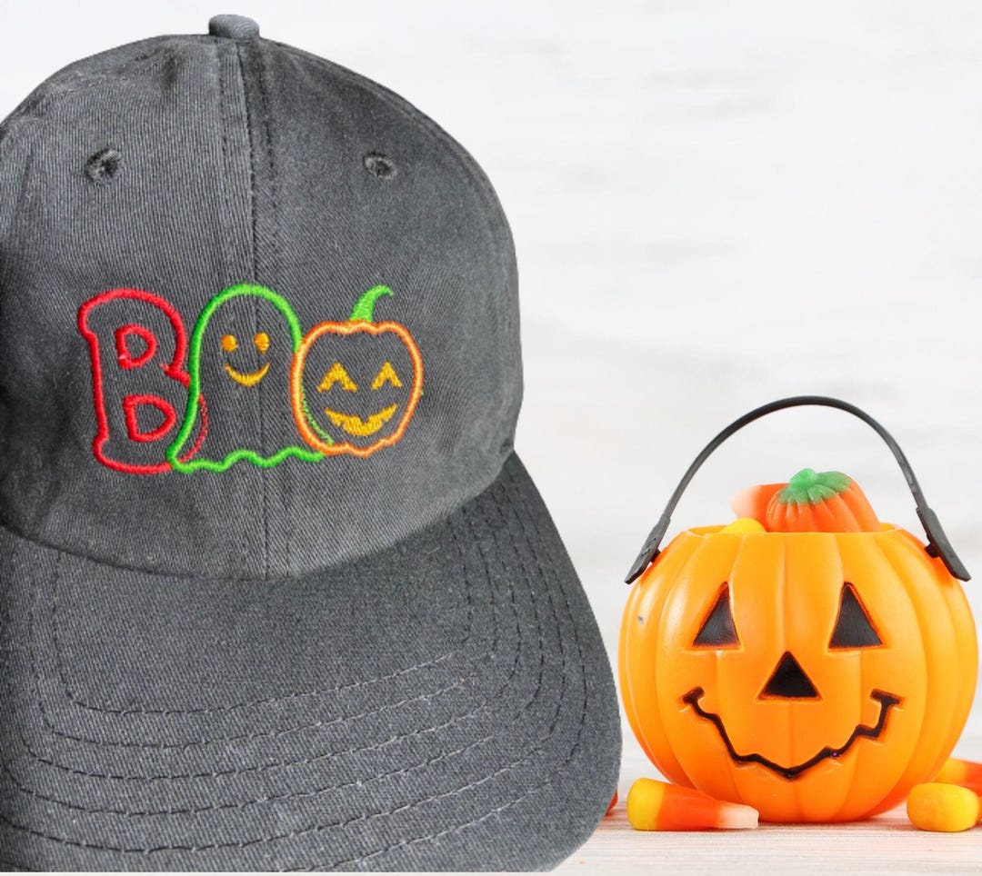 Spooky Embroidered 'boo' Baseball Cap: Halloween Accessory for All Ages ...