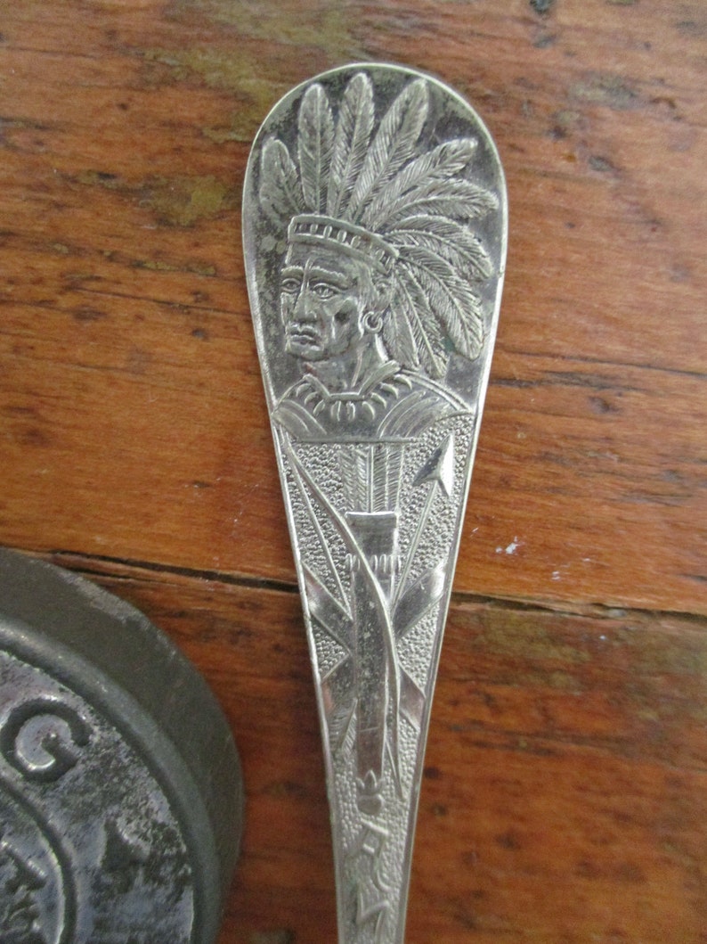 Antique Sterling Silver Fruit Spoon & Miniature Tin Embossed - Etsy