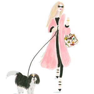 CAVALIER KING CHARLES Art Print, Tri Cavalier Walking or Personalize ...