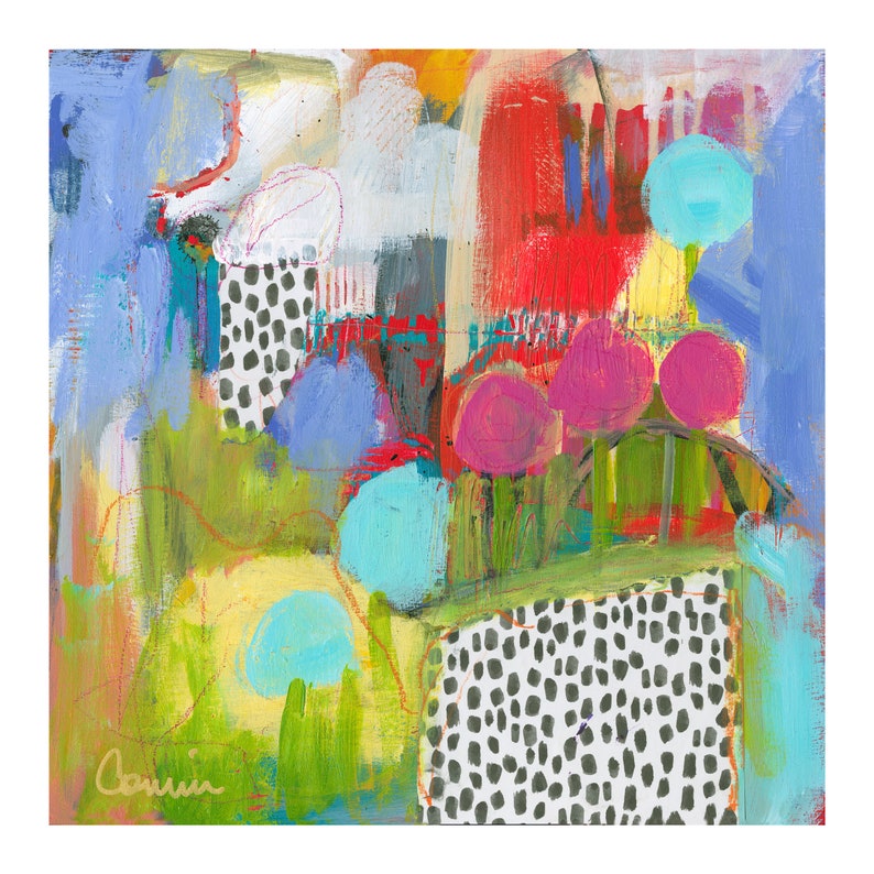 ABSTRACT WHIMSICAL CONTEMPORARY Art Print, Modern Colorful Art, Nursery ...