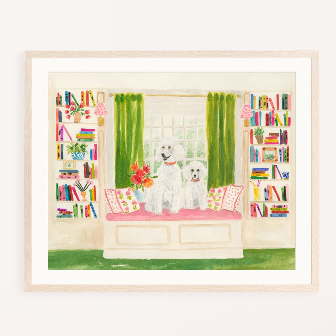 Poodle Dog Art Print, White Poodle Wall Art, Poodle Print, Poodle Dog ...
