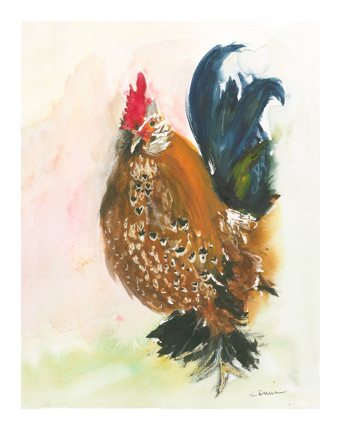 ROOSTER ART PRINT Rooster Artwork for Chicken Lovers | Etsy