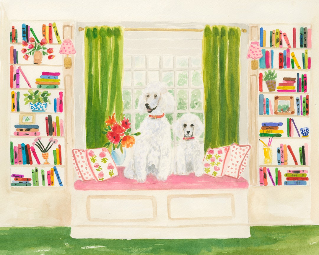 ORIGINAL PAINTING Poodle Dog Art, White, Cream Poodle Wall Art, Poodle ...