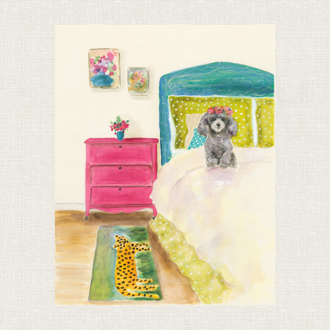 Poodle Dog Art Print, Miniature Poodle Wall Art, Poodle Print, Poodle ...