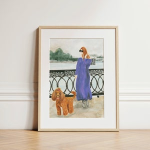 Poodle Dog Art Print, Red Poodle Wall Art, Poodle Print, Poodle Dog Art ...