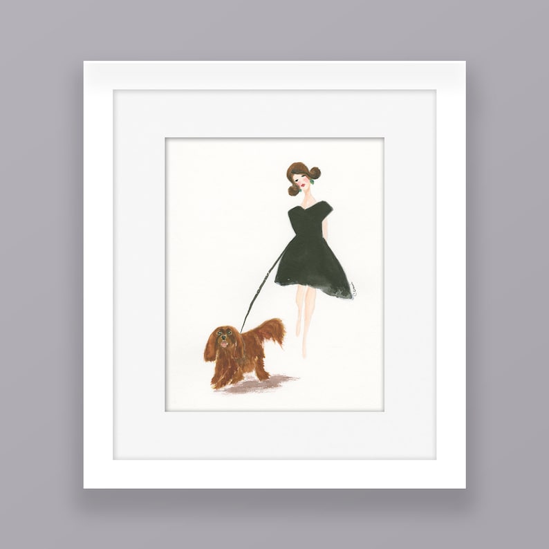CAVALIER KING CHARLES Spaniel Ruby Dog Art Print From My Original ...