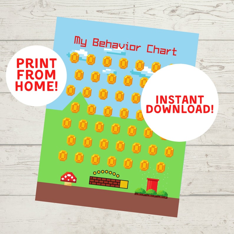 Mario Behavior Reward Chart - Etsy Australia