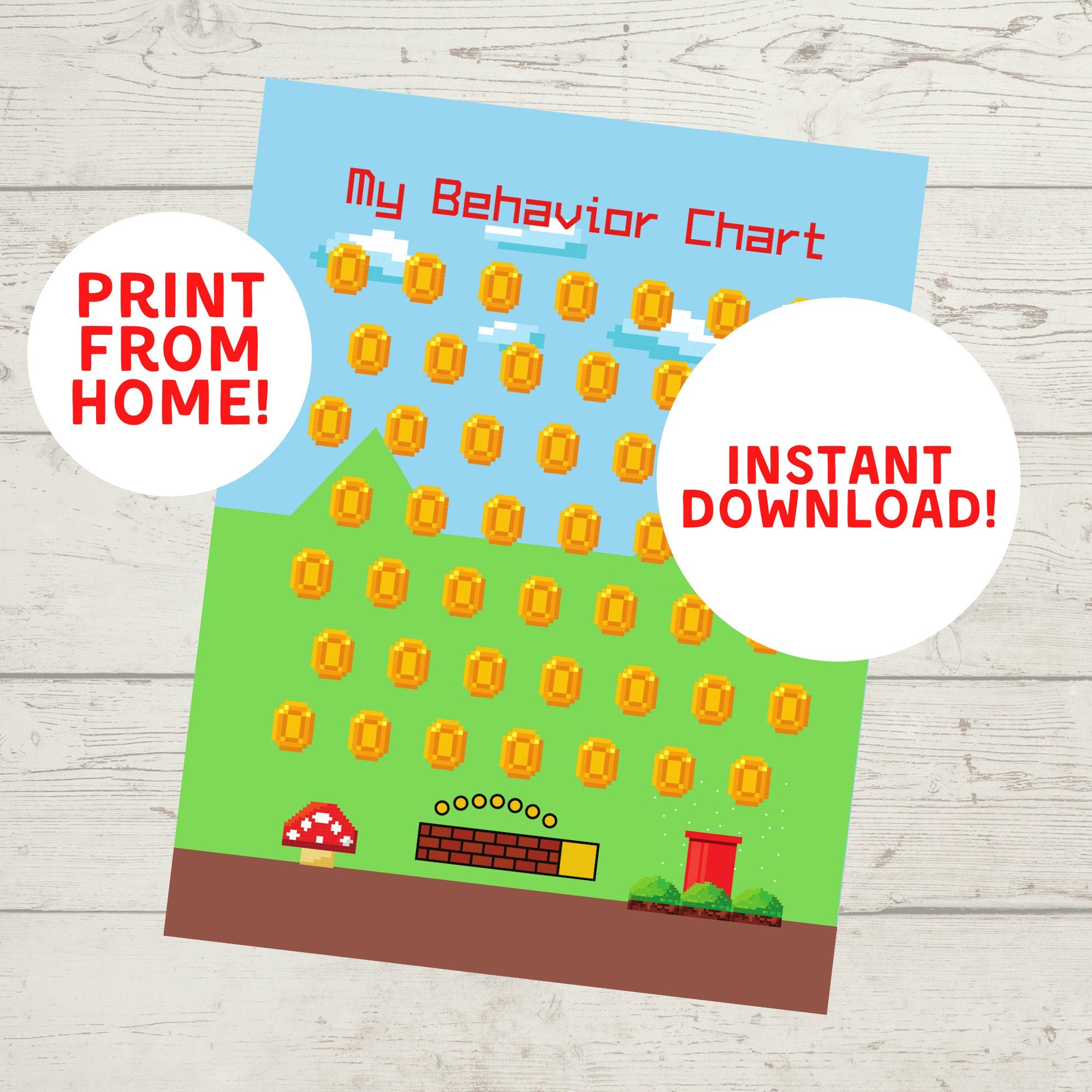 Mario Behavior Reward Chart - Etsy
