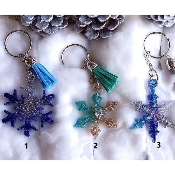 Snowflake Keychain - Etsy