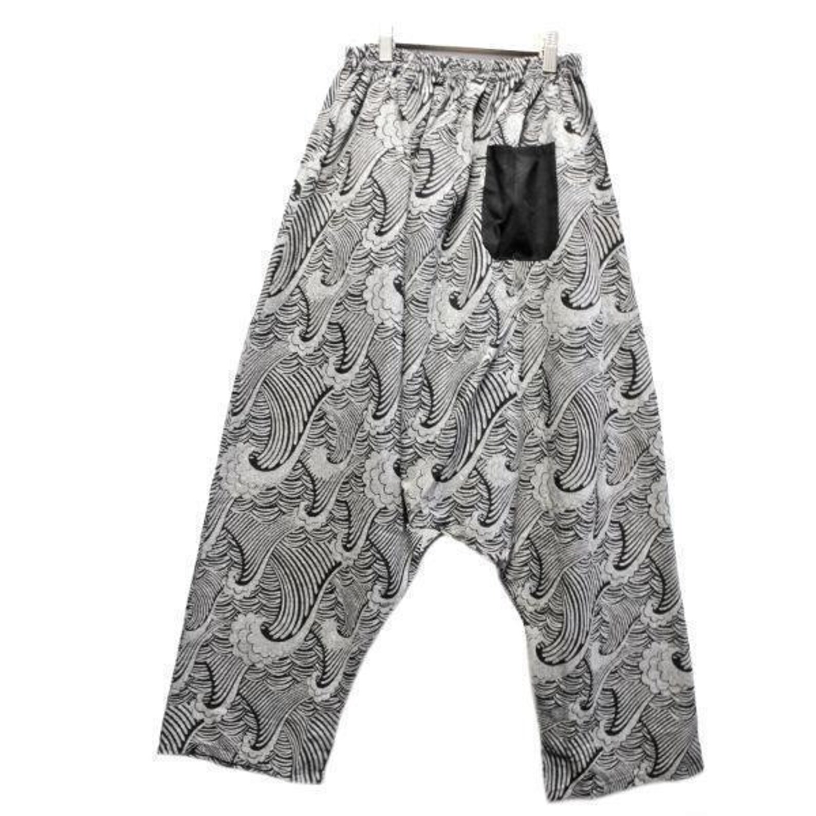 Unisex】traditional Japanese Wave Pattern Saluel Pants Cotton100 ...