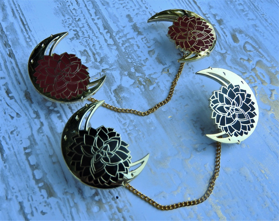 Dahlia Enamel Collar Pin Set - Etsy