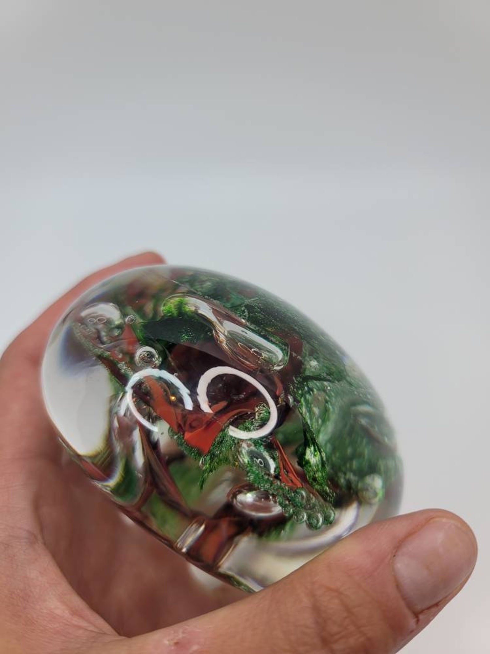 Red and Sparkle Green Paper Weight - Etsy