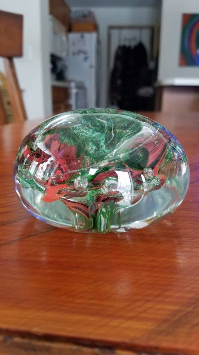 Red and Sparkle Green Paper Weight - Etsy