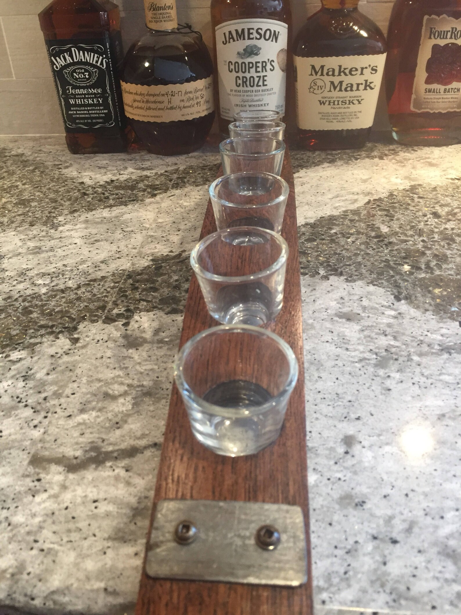 Shot Glass Flight Tray Made From Reclaimed Whiskey Bourbon Etsy