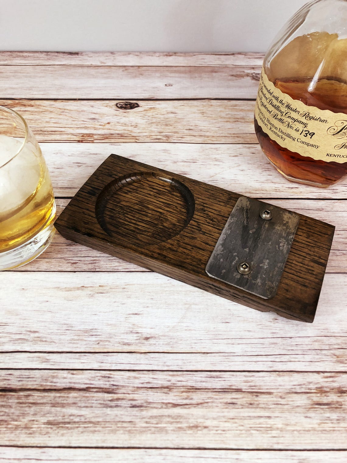 Rocks Glass With Handcrafted Coaster Made From Reclaimed Whiskey Barrel ...