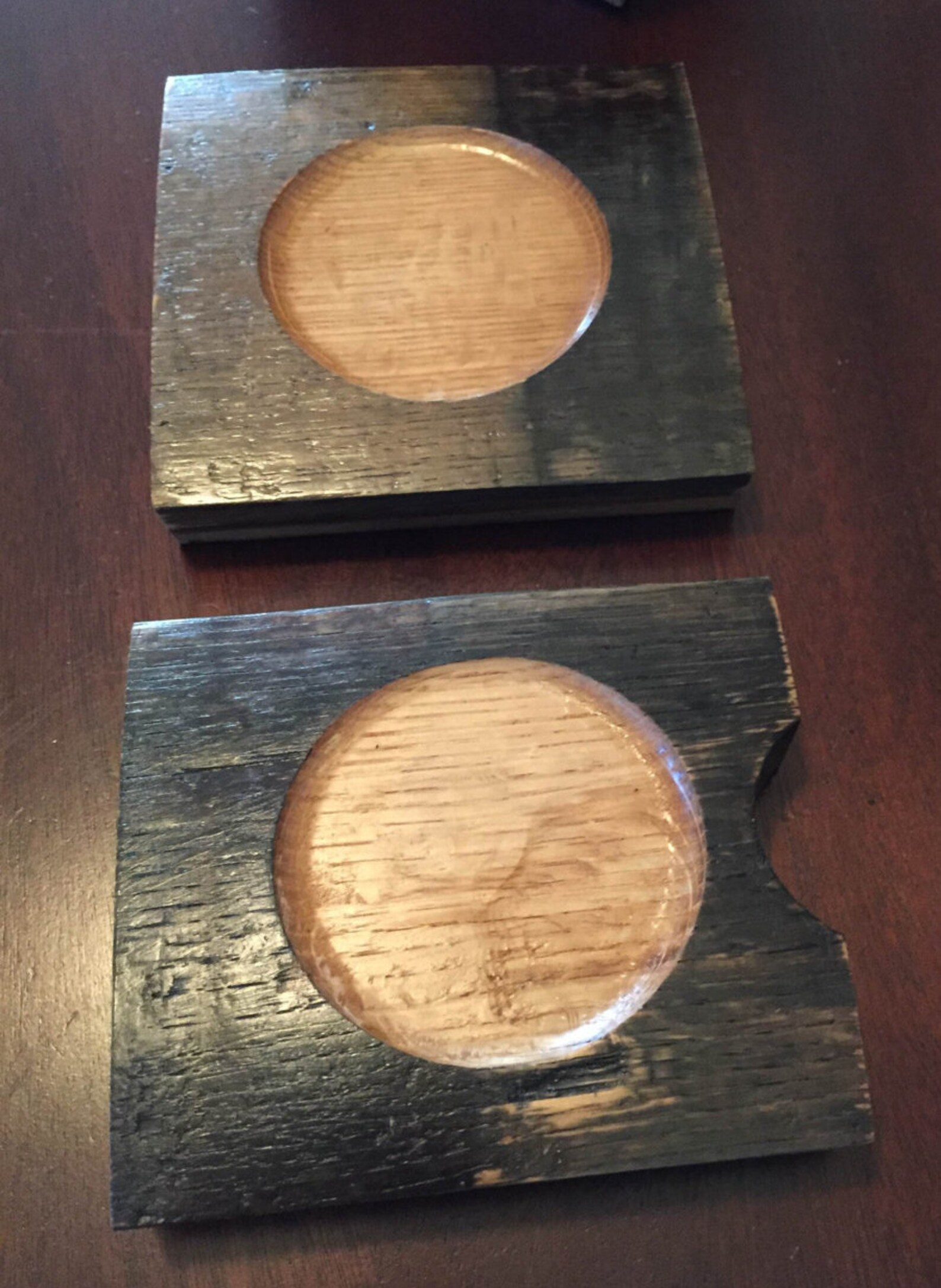 Whiskey Barrel Coaster Set Made From A Reclaimed Whiskey - Etsy