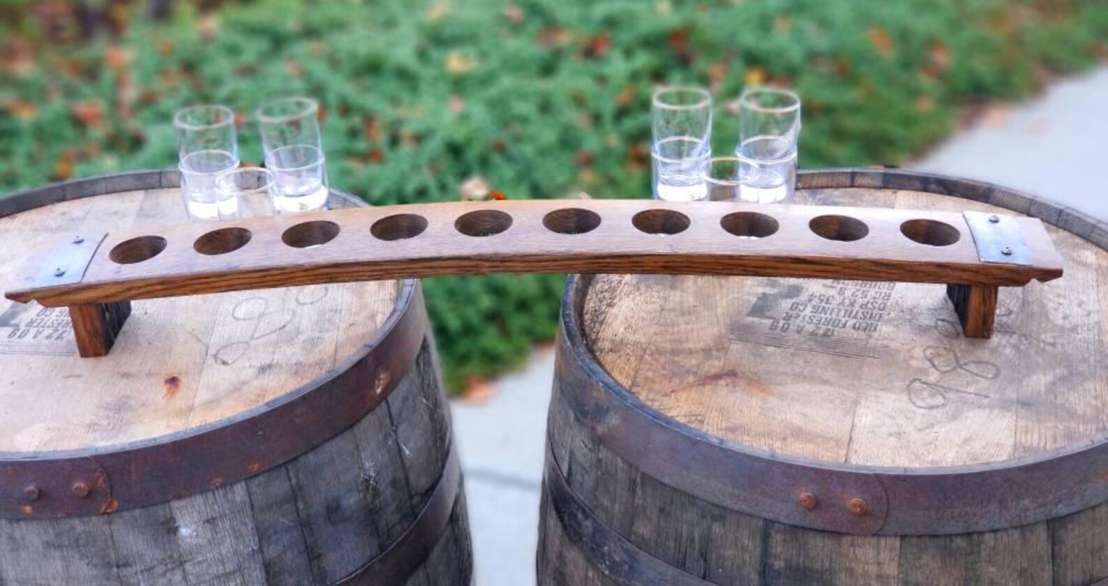 Beer Flight Tray Made From Reclaimed Whiskey Barrel Stave - Etsy