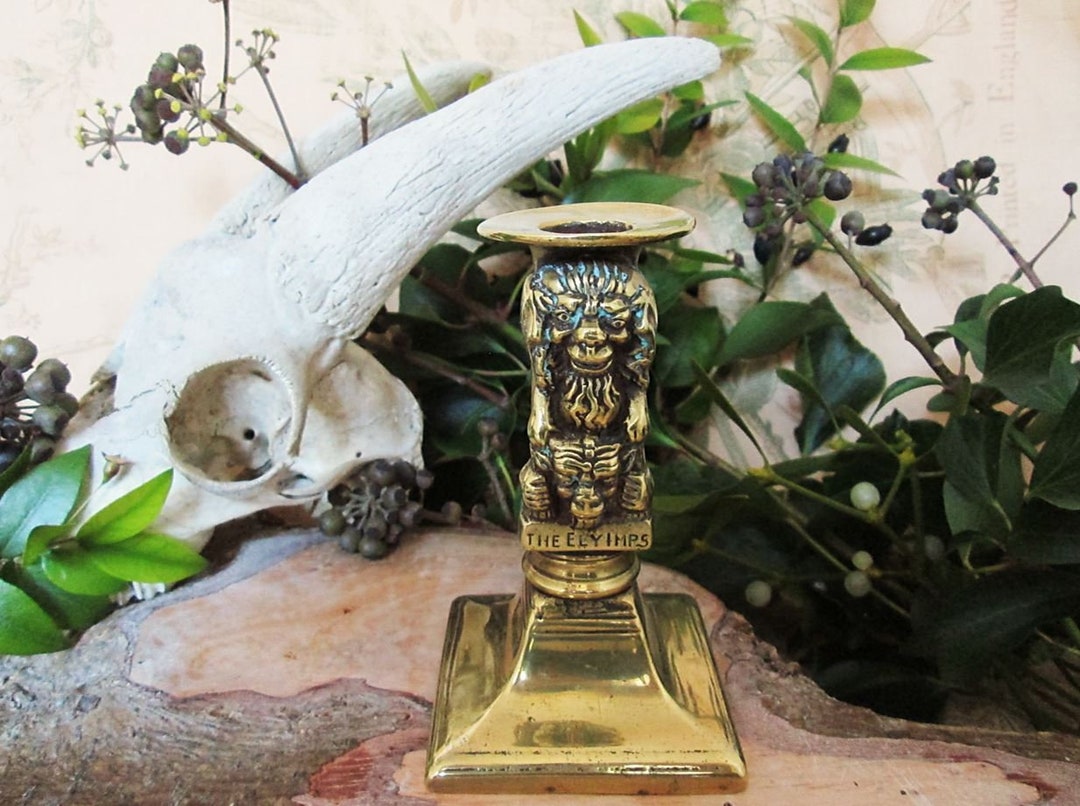 Antique Brass Devil Candle Holder for Wicca and Traditional Witchcraft ...