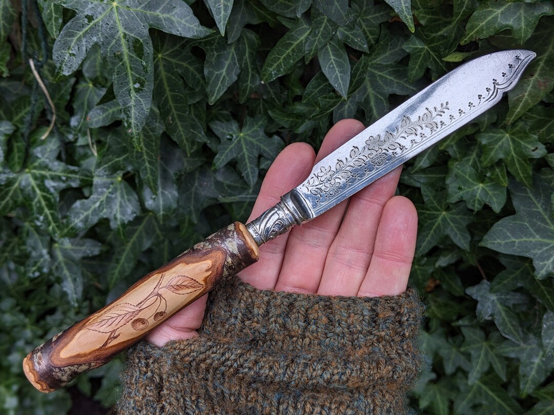 Athame With Avalon Cherry Wood Handle and Antique Silver Plated Blade ...