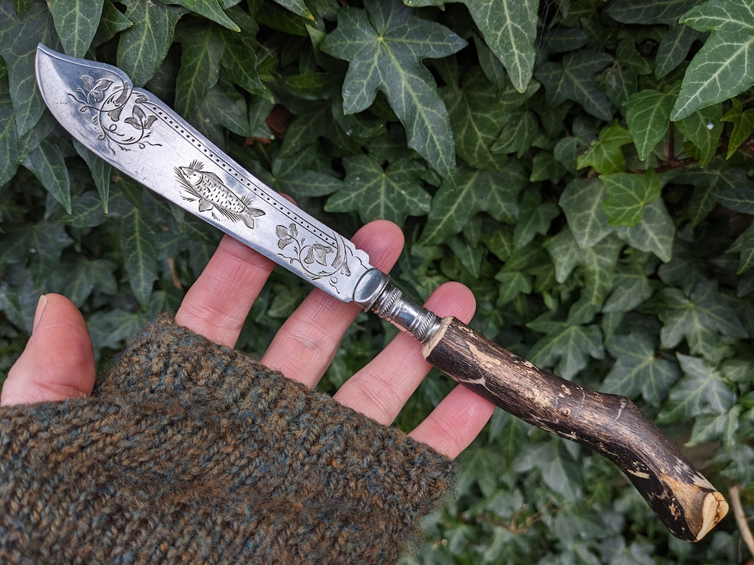 Athame With Spalted Driftwood Handle and Antique Silver Plated Blade ...