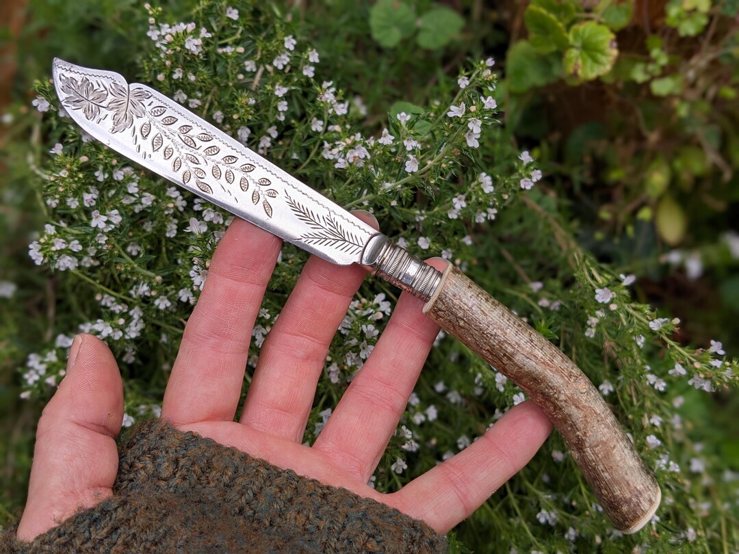 Athame With Avalon Hazel Handle and Antique Silver Plated Blade for ...