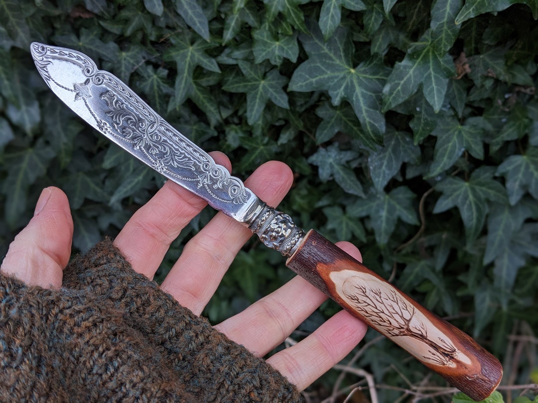 Athame With Avalon Willow Handle and Antique Silver Plated Blade ...