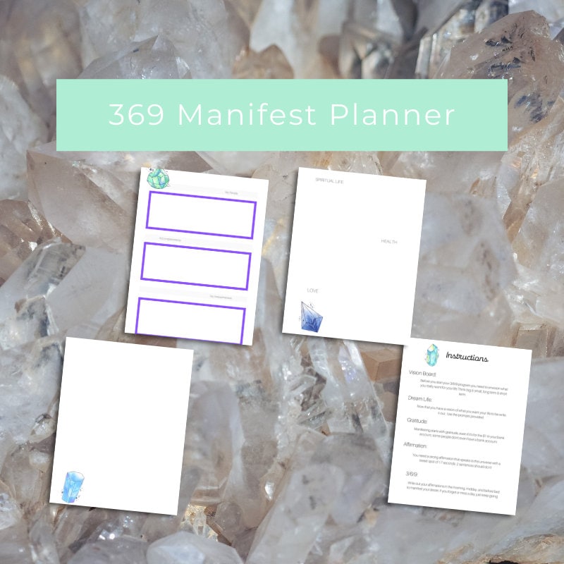 Digital Downloadable Crystal Manifest 369 Journal - Etsy