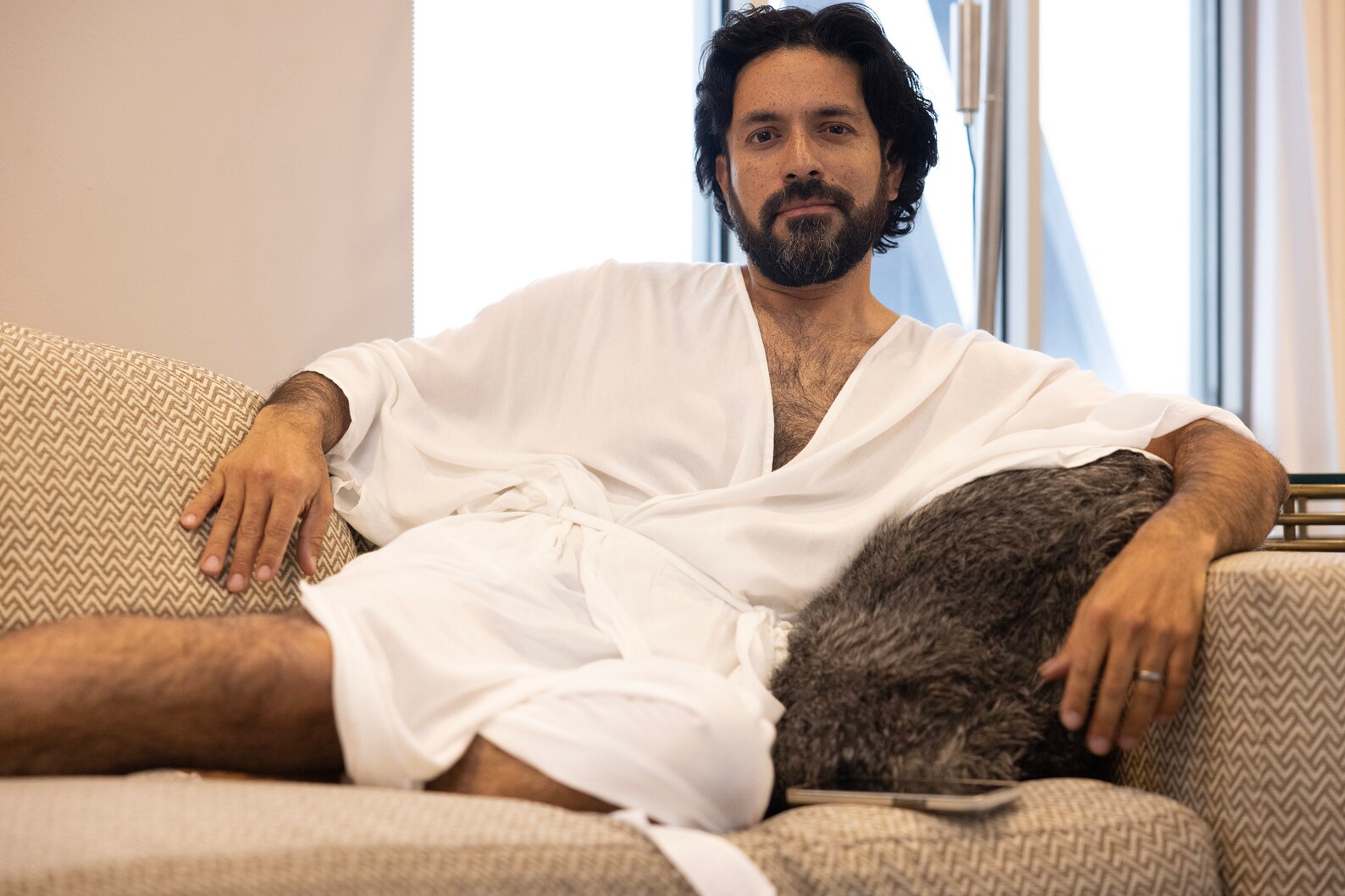 Robe for Men, White Kimono With Pockets, Men Loungewear, Bath Robe for ...