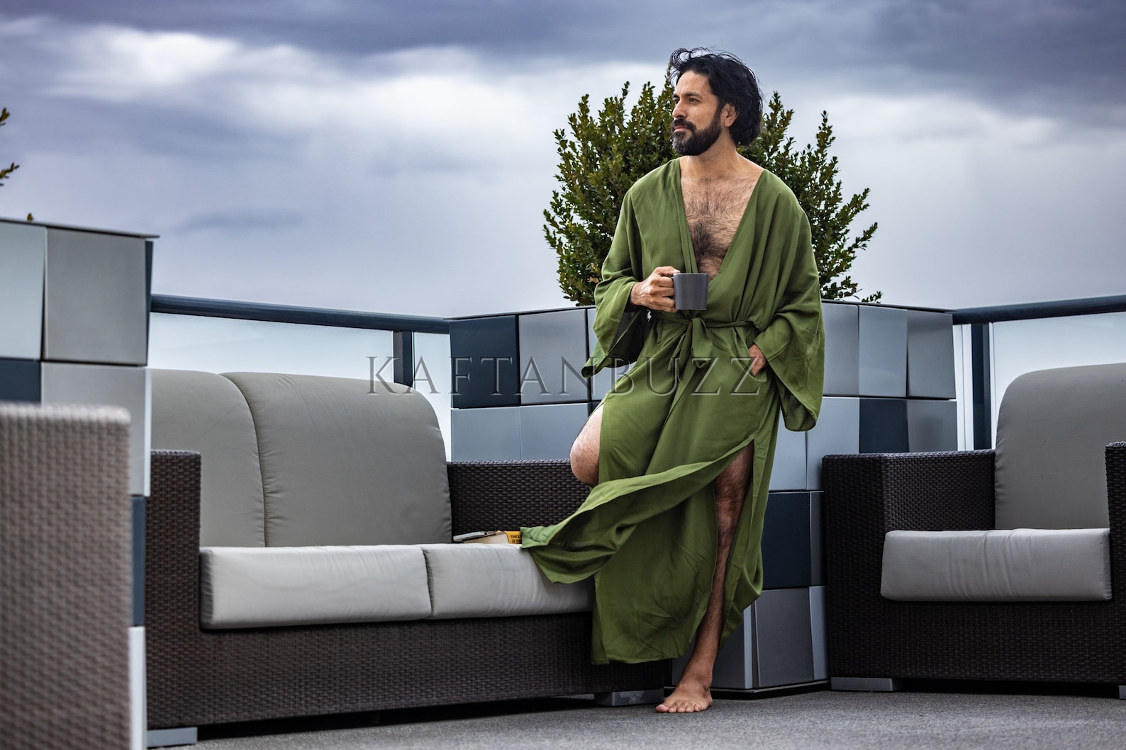 Green Robe for Men, Bath Robe for Men, Caftan Robe Djellaba, Kaftan ...