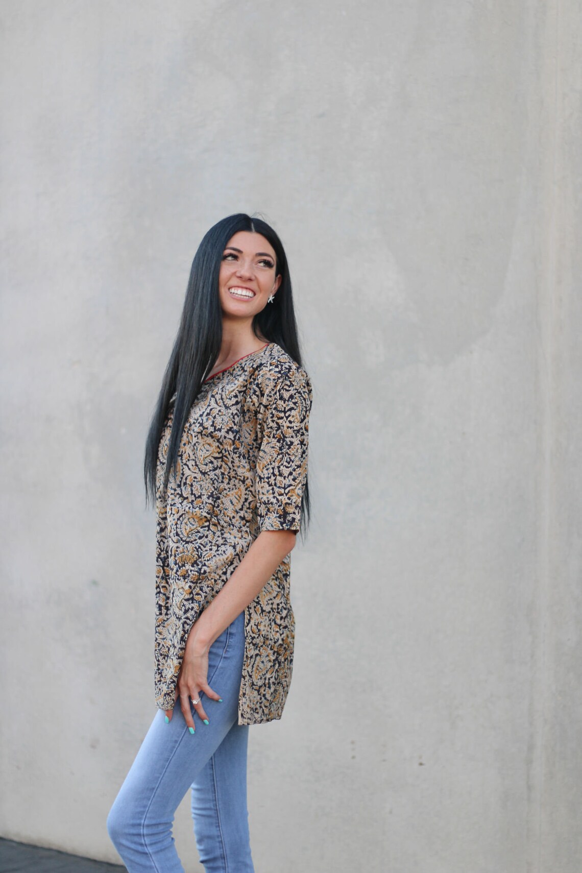 Bohemian Kurti Kalamkari Blouse for Women Resort Wear - Etsy