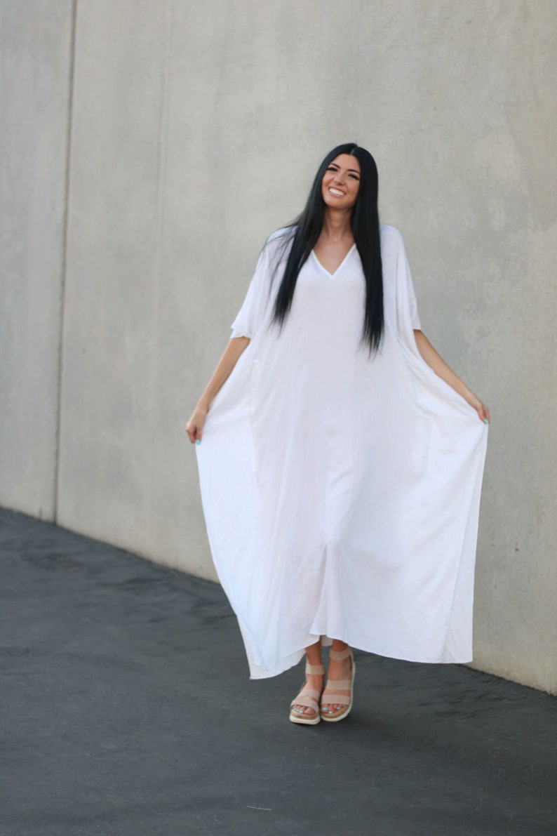 White Caftan Dress Plus Size Kaftan Women Rayon Caftan Plus Etsy