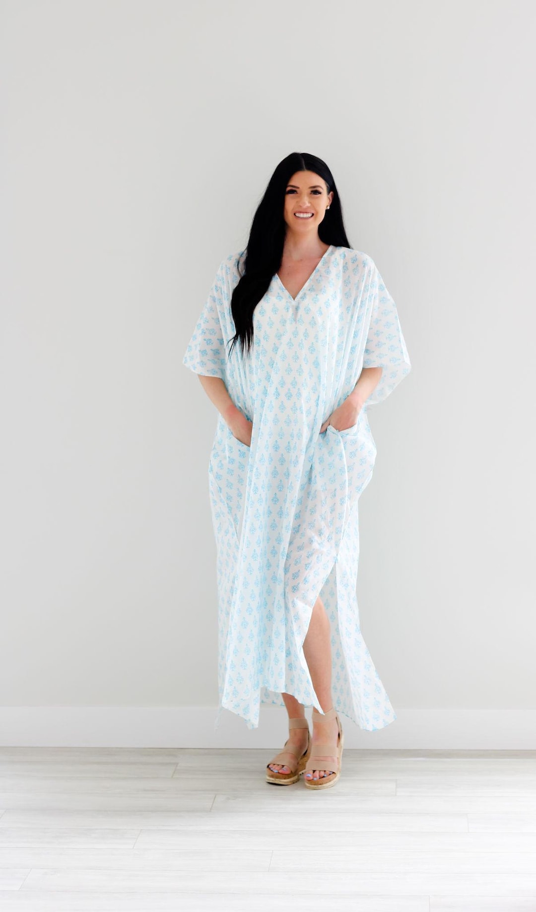 Plus Sized Cotton Mumu Dress Tie Dye Kaftan Beach Cover up Boho Caftan ...