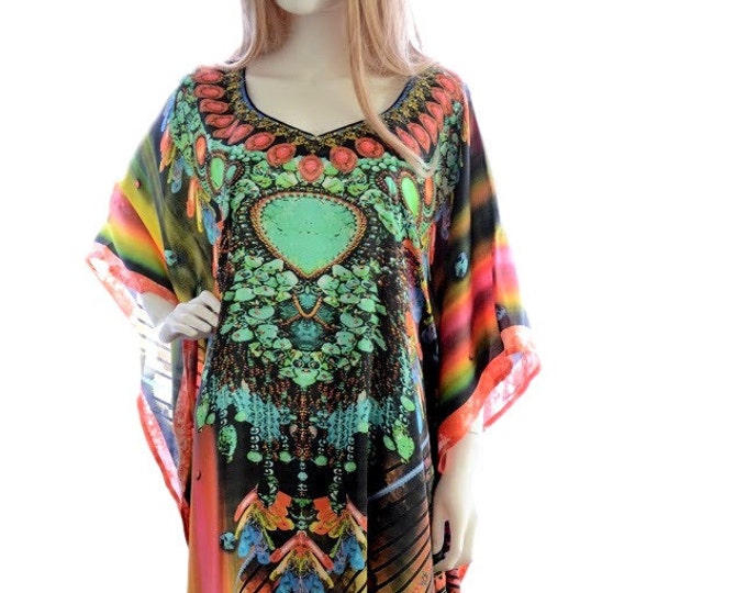 Womens Long Kaftan Digital Print Kaftan Maxi Dress Caftan - Etsy