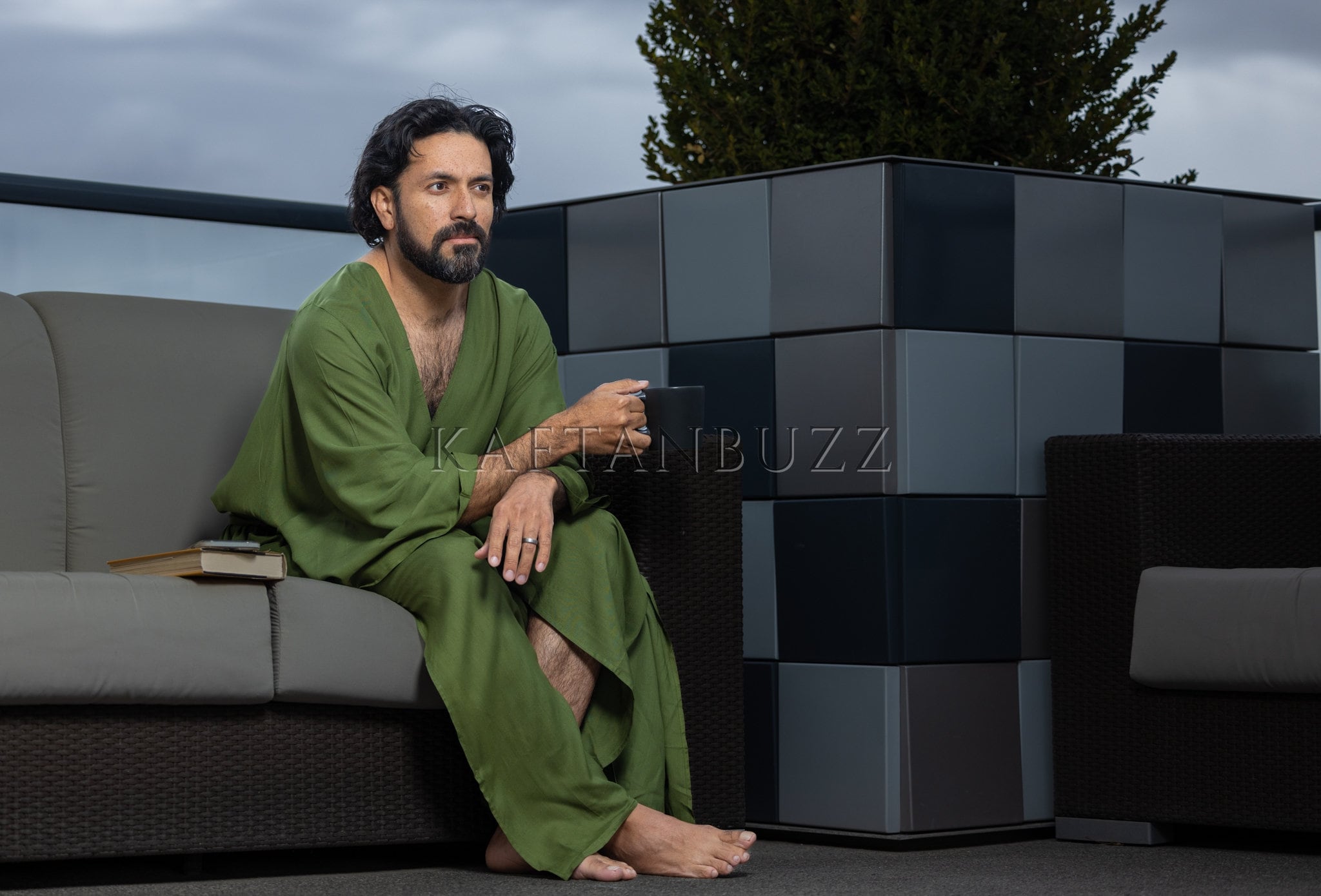 Valentines Day Gift, Green Robe for Men, Bath Robe, Caftan Robe ...