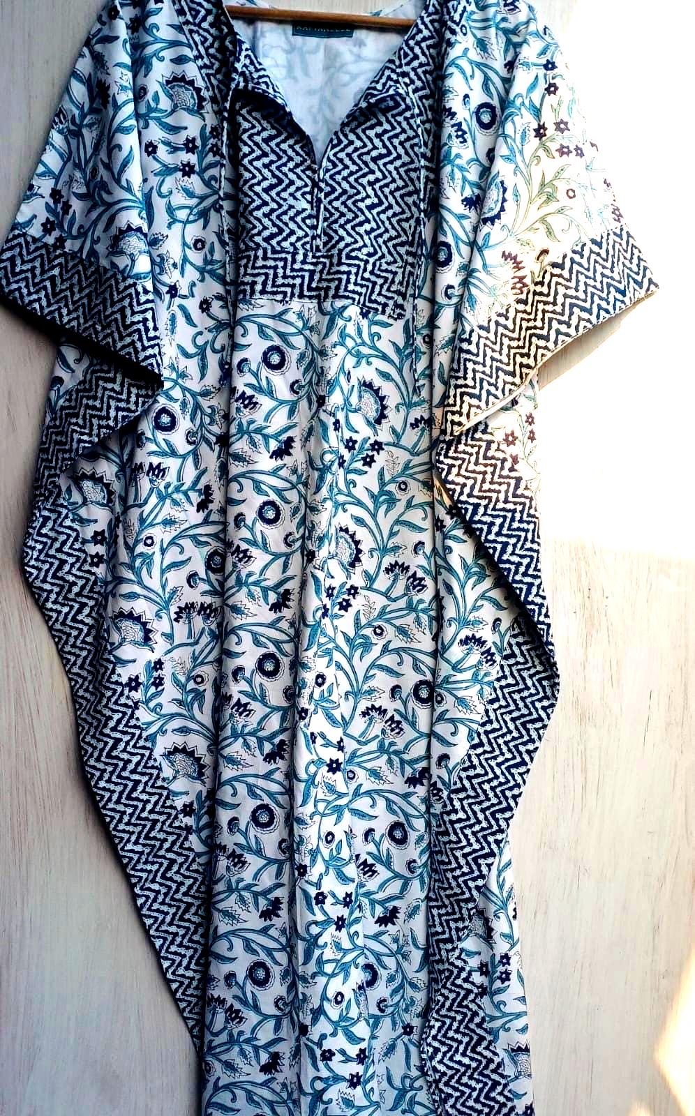 Floral Cotton Kaftan Dress, Handmade Indian Resort Wear - Etsy