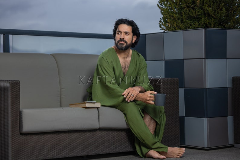 Green Robe for Men Bath Robe for Men Caftan Robe Djellaba - Etsy