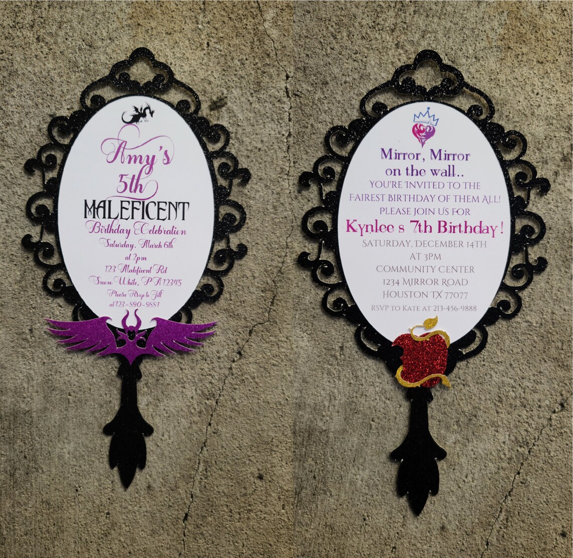 Princess Mirror Invitations: Tags Birthday Princess Sweet - Etsy