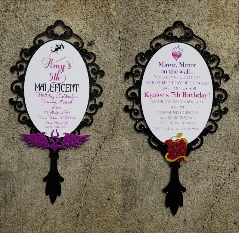 Princess Mirror Invitations: Tags, Birthday, Princess, Sweet 16, Baby ...