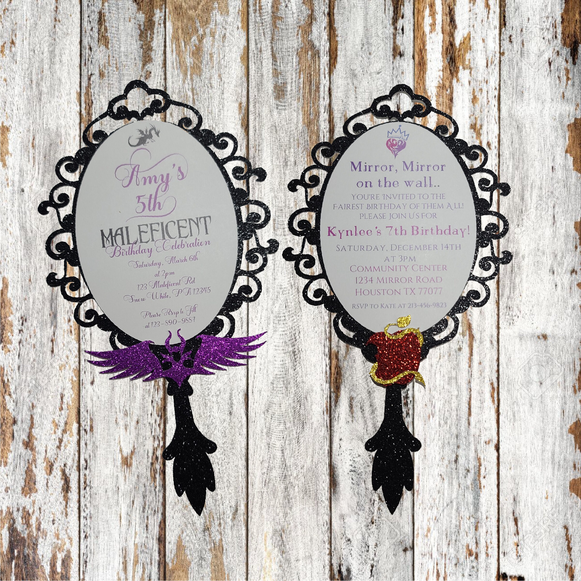 Princess Mirror Invitations: Tags Birthday Princess Sweet | Etsy