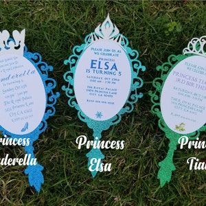 Princess Mirror Invitations: Tags, Birthday, Princess, Sweet 16, Baby ...