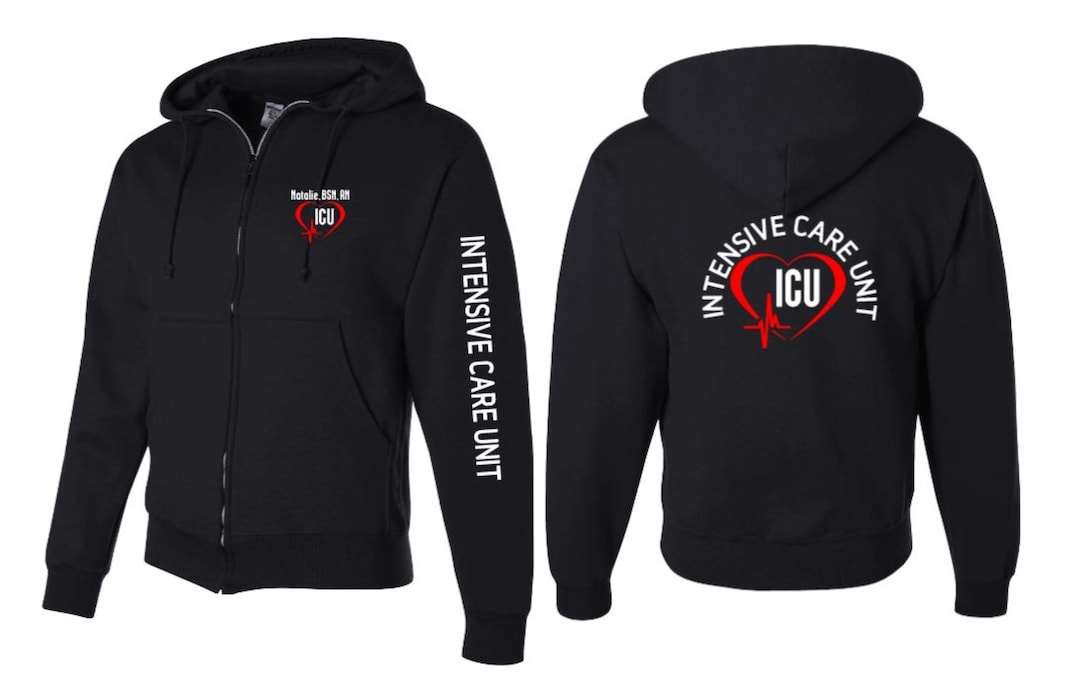 ICU Jacket - Jerzees Unisex Fleece Full Zip-up Hood - Etsy