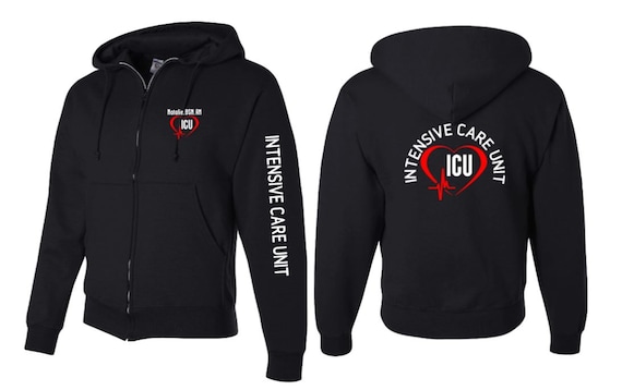 ICU Jacket Jerzees Unisex Fleece Full Zip-up Hood | Etsy